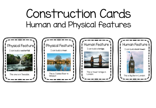 Construction Cards - Human & Physical Features | Teaching Resources