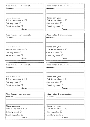 Worry Box Slip (to edit) | Teaching Resources
