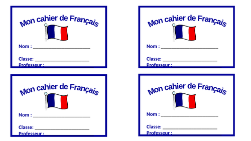French Pupil Exercise Book Labels | Teaching Resources
