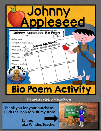 Johnny Appleseed Bio Poem Activity | Teaching Resources