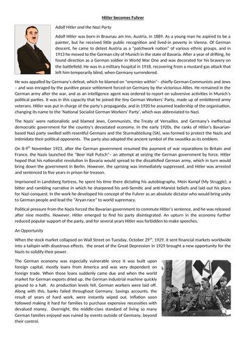 The Rise of Hitler and the Nazi Party | Teaching Resources