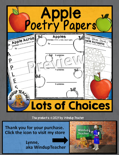 Apple Poetry Activity Sheets | Teaching Resources
