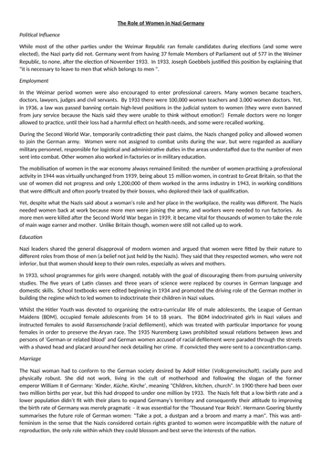 The Experiences of Women in Nazi Germany | Teaching Resources