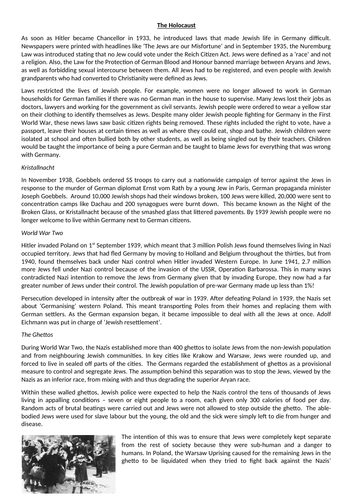 The Final Solution | Teaching Resources