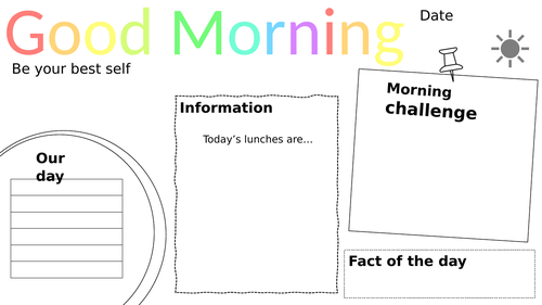 Good morning slide | Teaching Resources