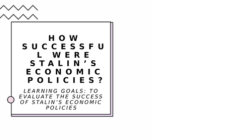 Stalin's Economic Policies | Teaching Resources