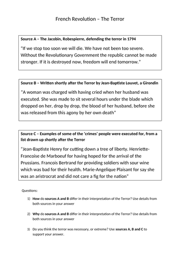 The French Revolution - SoW and assessment | Teaching Resources