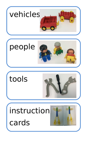 Tray labels for construction/ role play areas | Teaching Resources