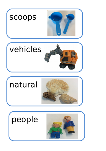 Tray labels for your water/sand area | Teaching Resources