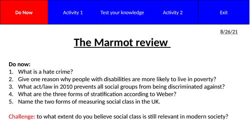 The Marmot Review and The Affluent Worker Studies: Social ...
