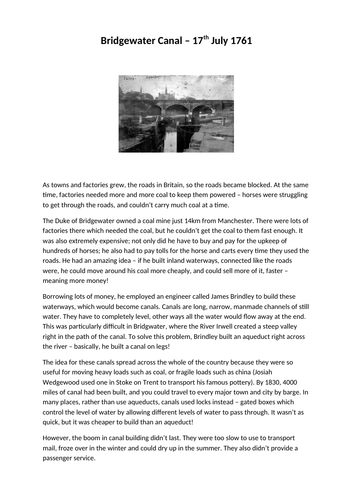 How did the Industrial revolution connect Britain? (Transport - Canals ...