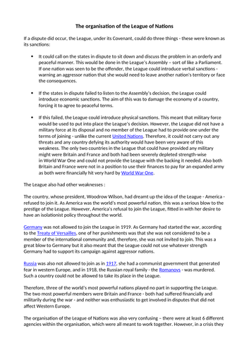 Why did the League of Nations Fail? | Teaching Resources