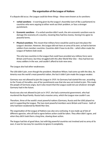 Why did the League of Nations Fail? | Teaching Resources
