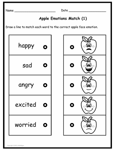 Apples Emotions Feelings Worksheets Activities | Teaching Resources
