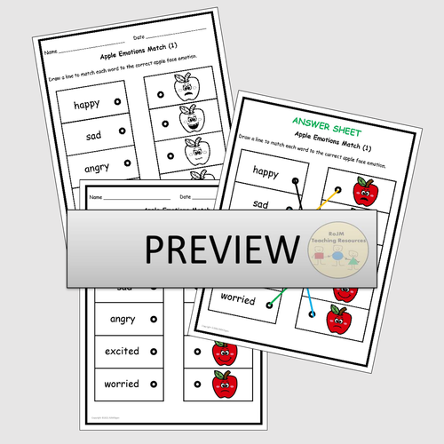 Apples Emotions Feelings Worksheets Activities | Teaching Resources