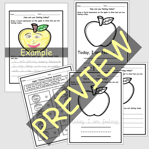 Apples Emotions Feelings Worksheets Activities | Teaching Resources