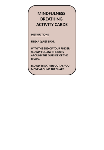 Mindfulness breathing activity cards | Teaching Resources