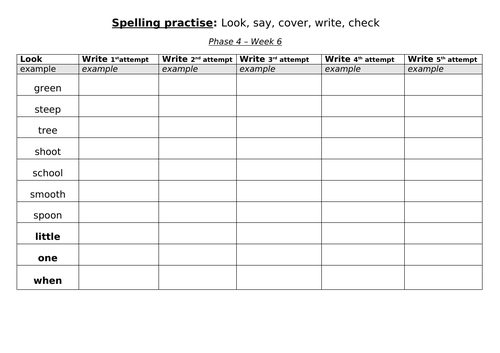 Phase 4 Spellings (12 Weeks) | Teaching Resources