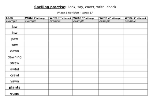 Spellings Phase 5 (Revision of ph3 - 18Weeks) | Teaching Resources
