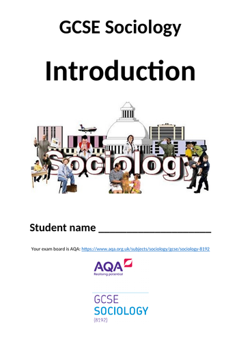 AQA GCSE Sociology INTRODUCTION | Teaching Resources
