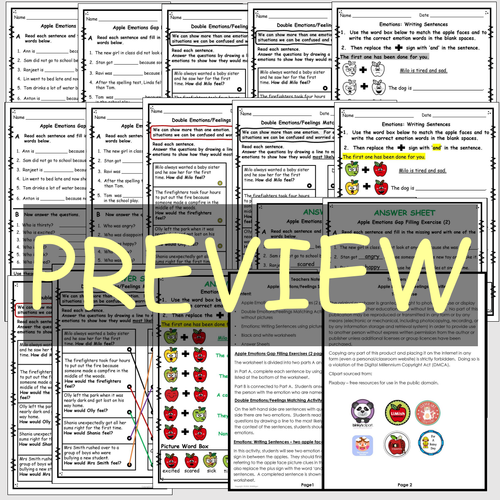 Apples Emotions Feelings Worksheets Activities 2 | Teaching Resources