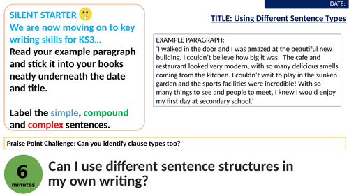 Year 7 transition lessons 8 (complete unit) | Teaching Resources