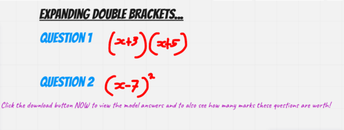 Expanding Double Brackets with Answers ~ GCSE IGCSE KS3 / KS4 ...