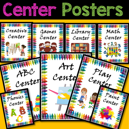 Center Signs for Preschool, Pre-K, and Kindergarten - Editable ...