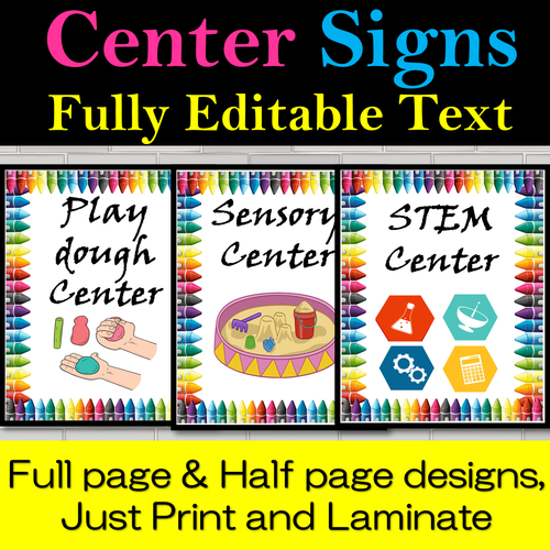 Printable Preschool Center Signs