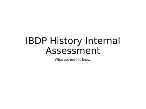 IBDP History: Introducing the IA | Teaching Resources