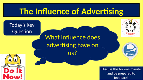 Advertising Influence PSHE, Tutor Time, Assembly, Whole School ...