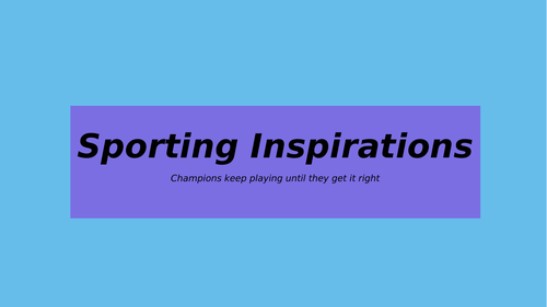 Display Board: Sporting Inspirations | Teaching Resources