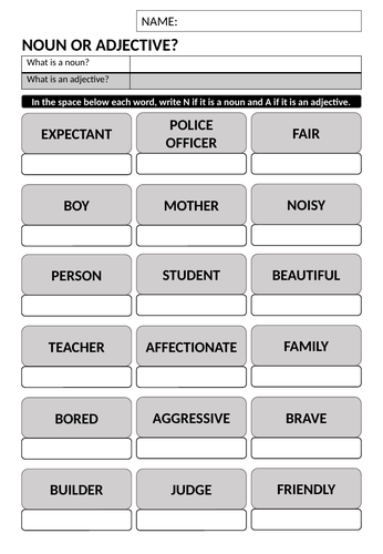 GCSE English: Nouns & Adjectives in Creative Writing | Teaching Resources
