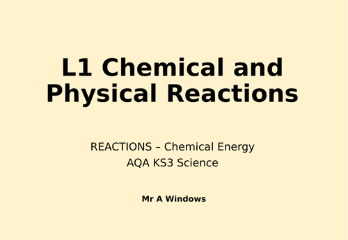 KS3 Chemical Reactions | Teaching Resources
