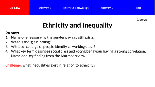 Ethnicity and inequality: Social stratification AQA Sociology ...