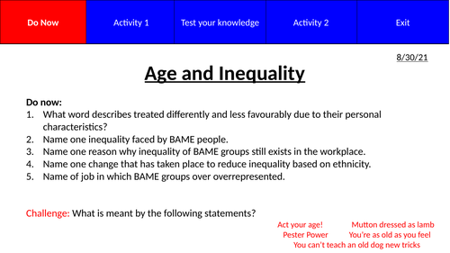 Age and inequality: Social Stratification AQA Sociology | Teaching ...