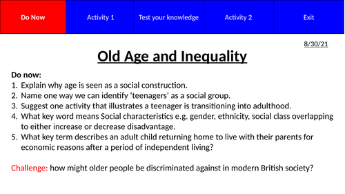 Age and inequality: Social Stratification AQA Sociology | Teaching ...