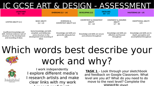 GCSE Art and Design Assessment grid and feedback sheets | Teaching ...