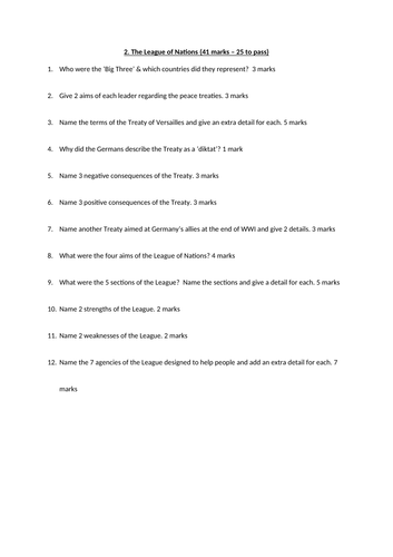 AQA GCSE Conflict & Tension 1918-1939 Knowledge Tests | Teaching Resources