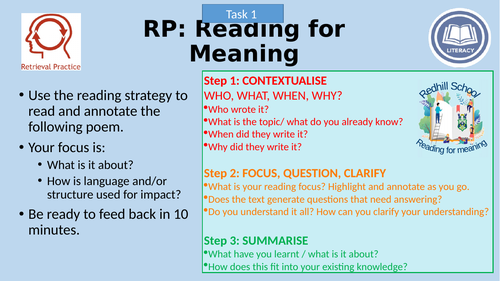 Literacy retrieval/ skills building tasks - 39 tasks for lesson starts ...