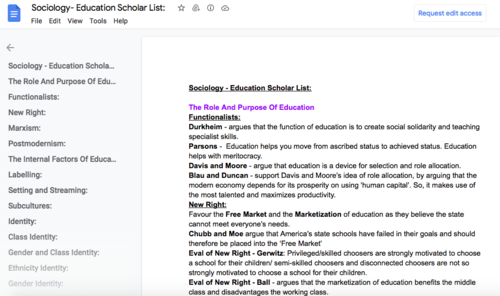 A Level Sociology-Education Scholar List | Teaching Resources