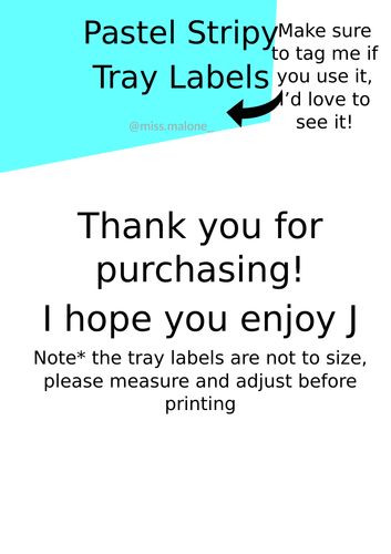 Pastel Stripy Tray Labels | Teaching Resources