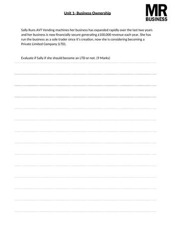 Business Ownership - with activity worksheet | Teaching Resources