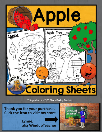Apple Coloring Pages for Fall or Autumn | Teaching Resources