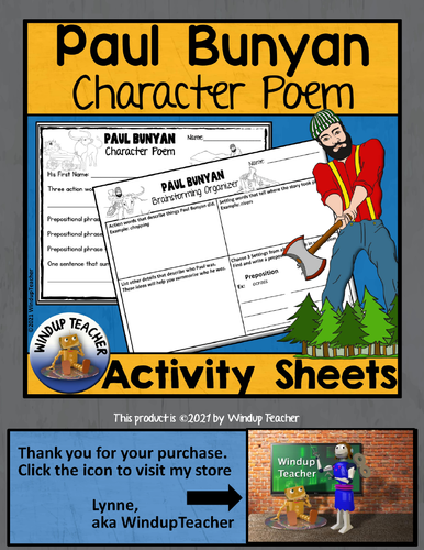 Paul Bunyan Character Poem Activity | Teaching Resources