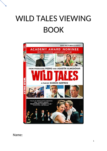 Wild Tales Film Studies Viewing Booklet | Teaching Resources