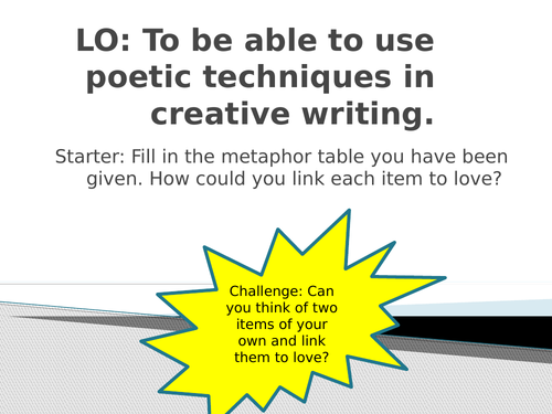 Using poetic techniques in writing | Teaching Resources
