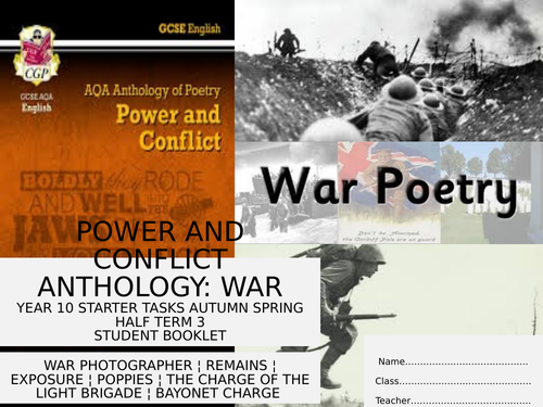 Power and Conflict war poems retrieval/revision starters with answers ...