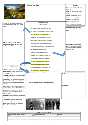 AQA Power and Conflict Poetry Scaffolds | Teaching Resources