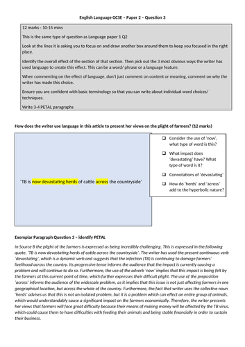 GCSE English Language Paper Two SOW | Teaching Resources